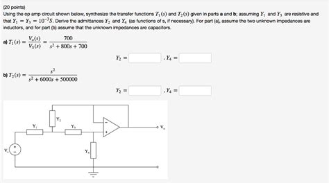 Solved 20 Points Using The Op Amp Circuit Shown Below