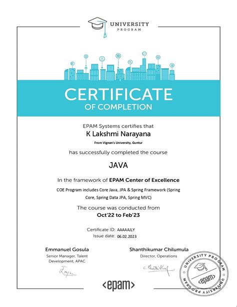 Kuchipudi Lakshmi Narayana On Linkedin Javacertification Continuouslearning Java Epamsystems