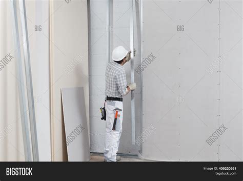 Man Worker Drywall Image Photo Free Trial Bigstock