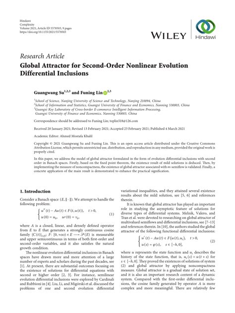 Pdf Global Attractor For Second Order Nonlinear Evolution