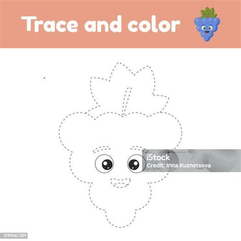 귀여운 과일과 색칠 공부 는 포도 유치원 유치원 및 학령기 의 경우 워크시트추적 미세 한 모터 기술과 필기의 개발 0명에 대한