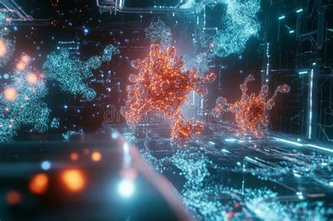 A Stunning Abstract Rendering Of Quantum Energy Waves Forming A Glowing Digital Fractal The