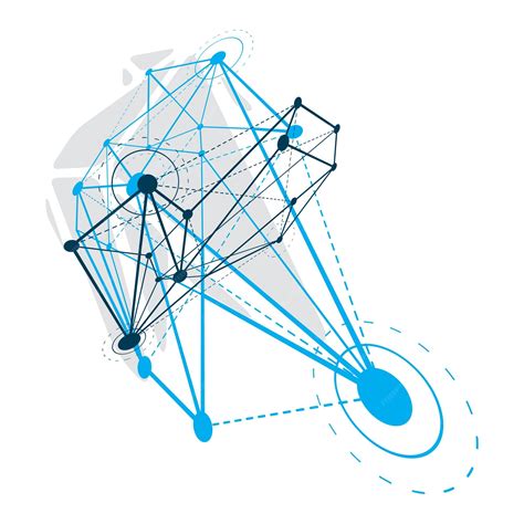 Premium Vector Abstract Geometric 3d Wireframe Object Digital Technology Vector Illustration