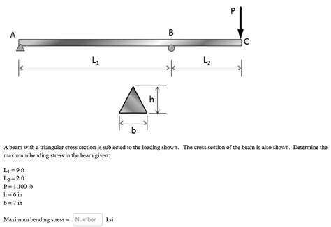 Solved O T B A Beam With A Triangular Cross Section Is Chegg Com