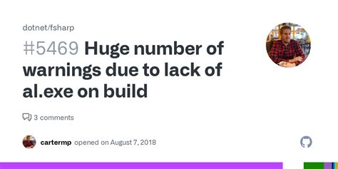 Huge Number Of Warnings Due To Lack Of Alexe On Build · Issue 5469