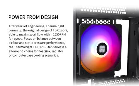 Amazon Com Thermalright TL C12C S CPU Fan 120mm ARGB Case Cooler Fan 4pin PWM Silent Computer