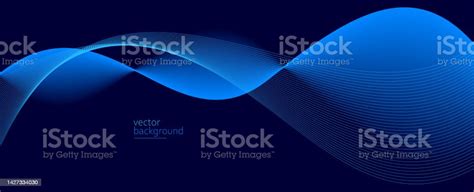 부드러운 그라데이션 벡터 추상적 배경 편안하고 조용한 예술과 함께 흐르는 진한 파란색 곡선 모양은 건강 의학 또는 음악 사운드를 설명 할 수 있습니다 건강관리와 의술에 대한