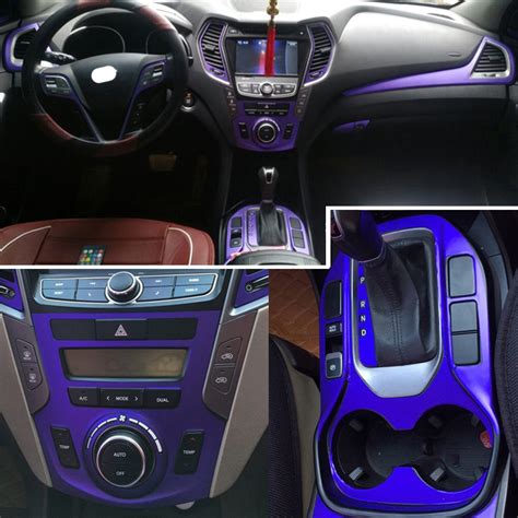 자동차 스타일링 5d 탄소 섬유 자동차 인테리어 센터 콘솔 색상 변경 몰딩 스티커 현대 산타페 Ix45 2013 2017차량용 스티커 Aliexpress