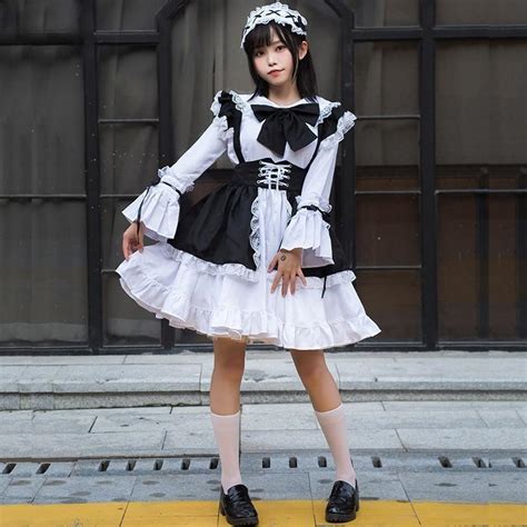 メイド服 長袖 黒 3点セット 大きいサイズ 可愛い メイド コスチューム カフェ イベント 学園祭 文化祭 宴会 ワンピース Sweet