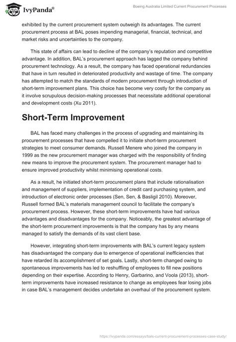 Boeing Australia Limited Current Procurement Processes 2003 Words Case Study Example