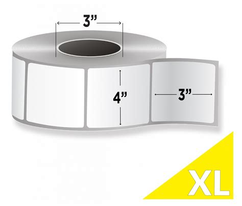 4x3 No Perf Thermal Transfer Labels Jumbo Roll 12 Od
