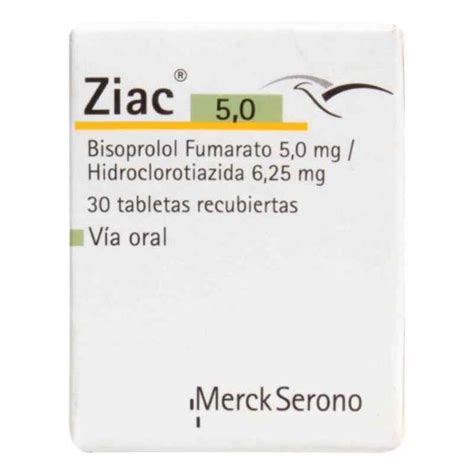 Ziac 5 Mg Caja X 30 Tabletas