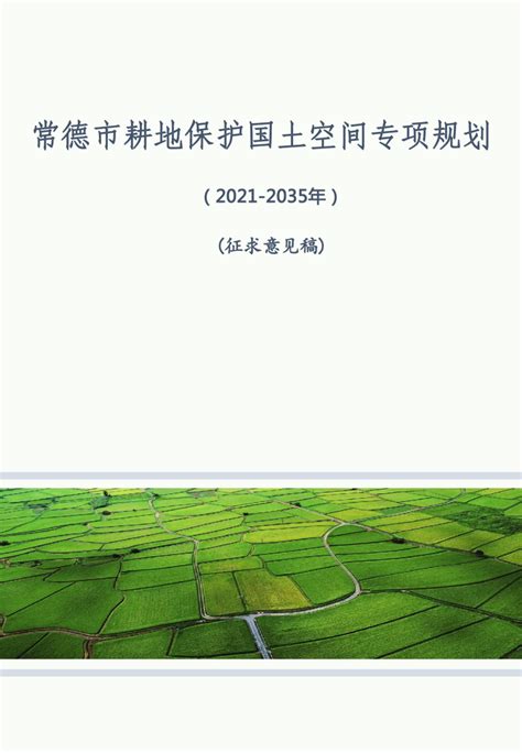 常德市耕地保护国土空间专项规划（2021 2035年）pdf 国土人