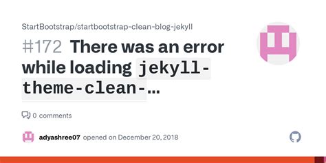 There Was An Error While Loading `jekyll Theme Clean Bloggemspec` No Such File Or Directory