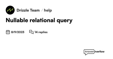 Nullable Relational Query Drizzle Team
