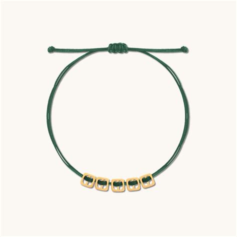 خرید دستبند طلا نخی 5 مربع توخالی درگونه