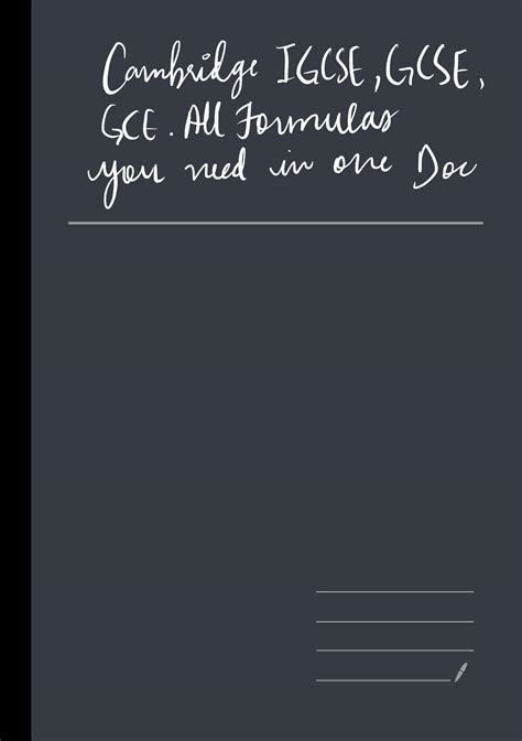 Solution Igcse Mathematics All Formulas You Need To Know Studypool