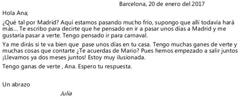 Ejemplo De Carta Informal