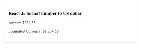 React Js Format Currency United States Dollar Usd Indian Rupee Inr Euro Eur