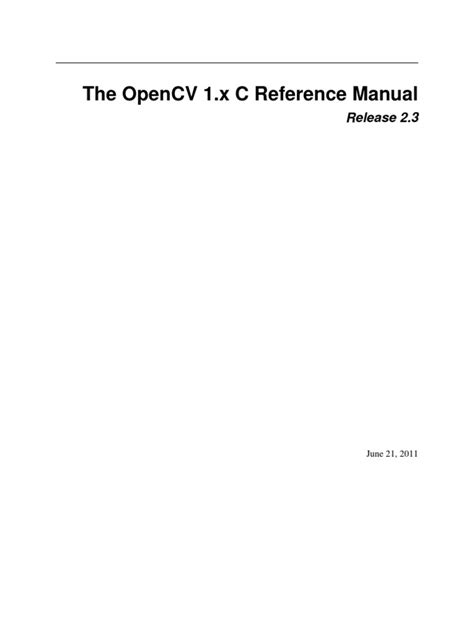 The Opencv 1x C Reference Manual Release 23 Pdf Eigenvalues And