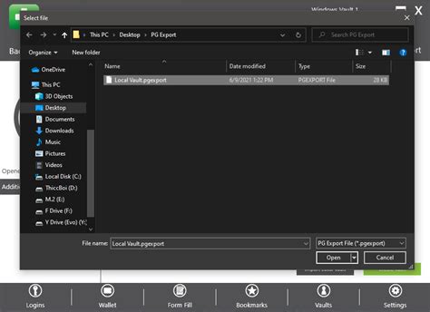 how do i import a previously exported vault desktop securitycoverage