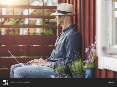 Man Sitting With Laptop Back View Stock Images Search Stock Images On Everypixel