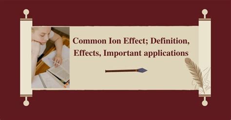 Common Ion Effect Common Ion Effect