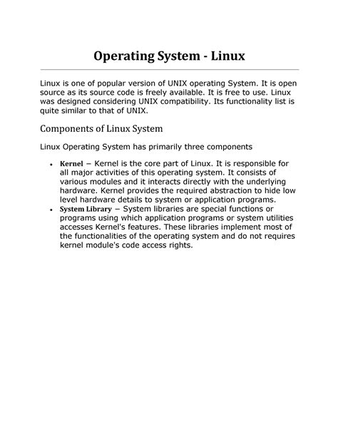 Linux System Operating System Linux Linux Is One Of Popular Version