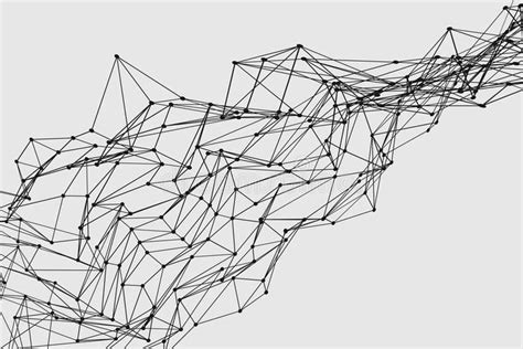 Abstract Three Dimensional Polygon Wireframe Network Structure Stock