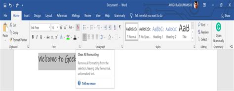 Apply Formatting In MS Word GeeksforGeeks