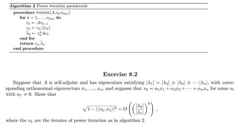 Solved Algorithm 2 Power Iteration Pseudocode Procedure