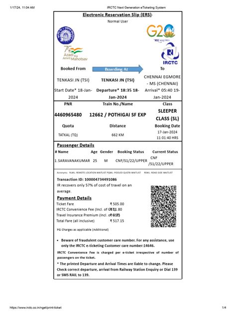 Irctc Next Generation Eticketing System Pdf Identity Document Government