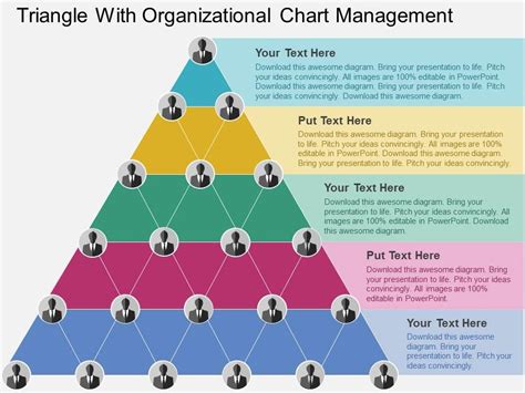 Triangle With Organizational Chart Management Flat Powerpoint Design