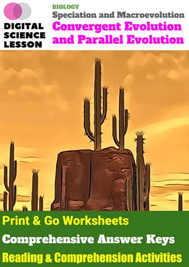Convergent Evolution And Parallel Evolution By Digital Science Lesson