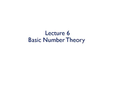 lecture 6 cisc 464 rui zhang notes lecture 6 basic number theory 2