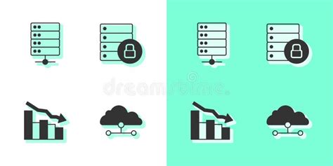 Set Network Cloud Connection Server Financial Growth Decrease And