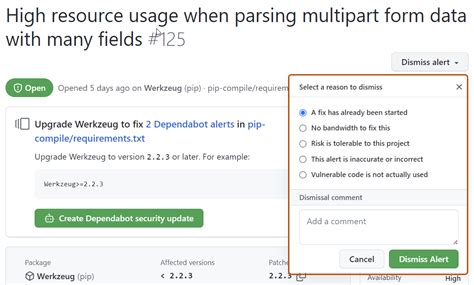 Viewing And Updating Dependabot Alerts Github Docs