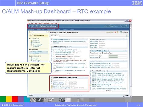 IBM Software Group Collaborative Application Lifecycle Management C ALM