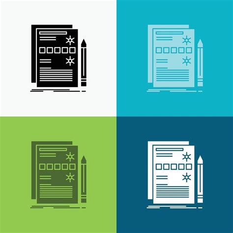 Component Data Design Hardware System Icon Over Various Background Glyph Style Design