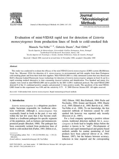 Evaluation Of Mini Vidas Pdf Assay