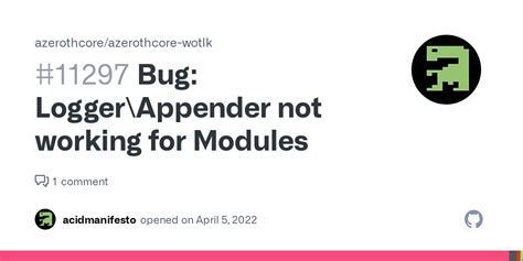 Bug Loggerappender Not Working For Modules · Issue 11297 · Azerothcoreazerothcore Wotlk · Github