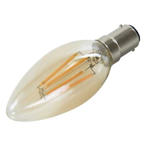 Fusion W Sbc Led Dimmable Filament Vintage Candle Lamp Amber K Edled Fcan Sbc A Dim Cef