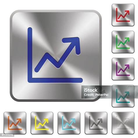 선 그래프 둥근 사각 스틸 버튼 가장자리에 대한 스톡 벡터 아트 및 기타 이미지 가장자리 강철 그라데이션 Istock