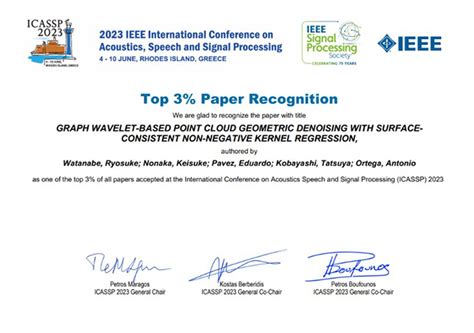 Kddi Research Members Received Top 3％ Paper Recognition At The Icassp 2023 Kddi Research Inc