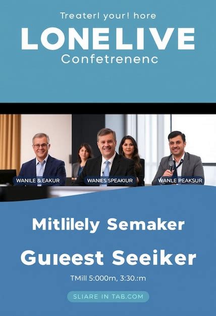 Online Multiple Guest Speaker Business Live Conference Social Media Post Template Premium Ai