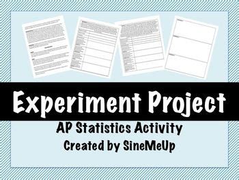 AP Statistics Experimental Design Project Digital Version Ap Statistics Ap Exams Station