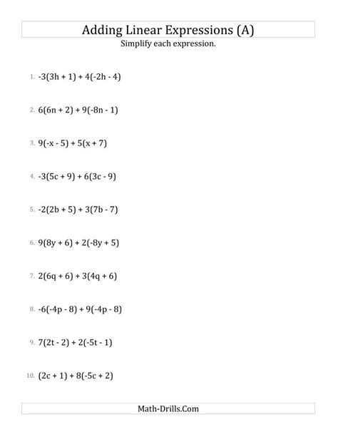 Adding And Simplifying Linear Expressions With Multipliers A Artofit