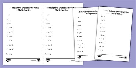 Seventh Grade Simplify Equivalent Expressions Multiplication