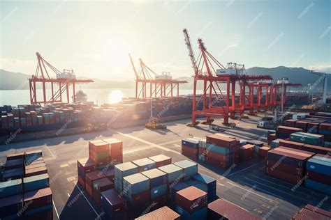 Premium Photo Container Terminal With Multimodal Transportation