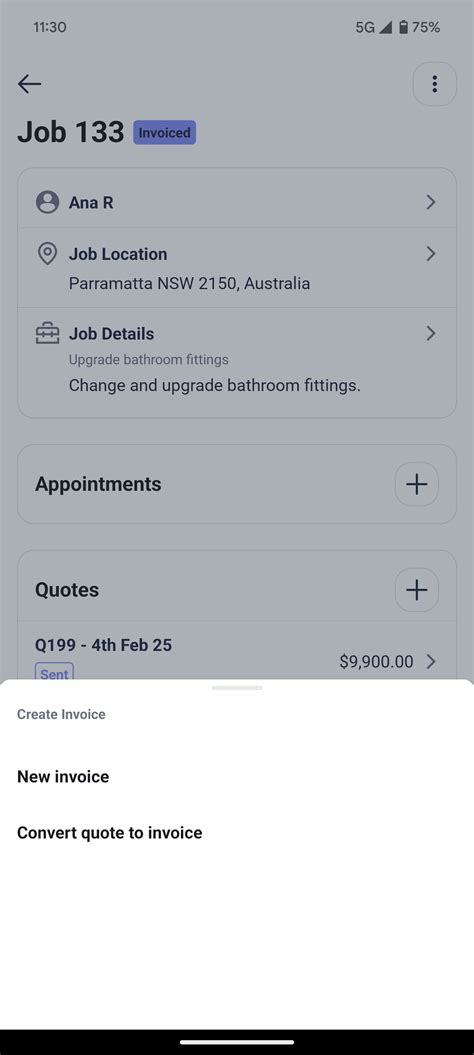 Creating A New Invoice